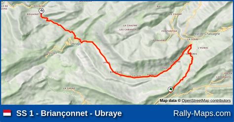 SS 1 Briançonnet Ubraye stage map Rallye Monte Carlo Historique