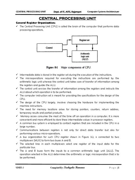 unit 3 central processing unit central processing unit computer program