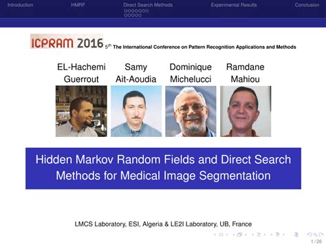pdf hidden markov random fields and direct search methods for medical image segmentation