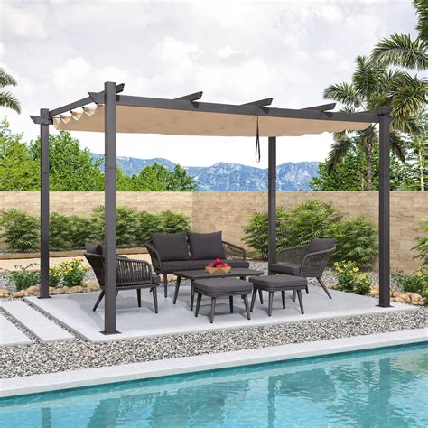Buy Purple Leaf X Outdoor Retractable Pergola With Sun Shade
