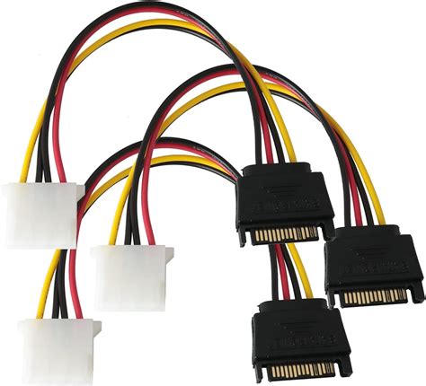 Amazon SJZBIN SATA Power Cable Adapter 3PCS 8Inch SATA 15 Pin Male