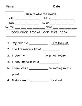 Ck Or K Words Worksheet Worksheet C Ck K Fill In English Esl