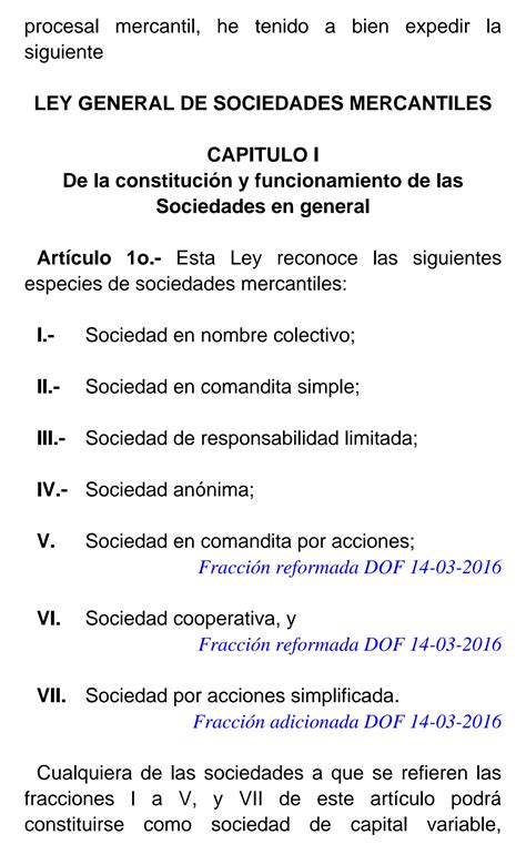 Ley General De Sociedades Mercantiles Word Image To U