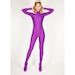 Footed Catsuit Shiny Purple Eggplant Customizable Zentai Unitard Full