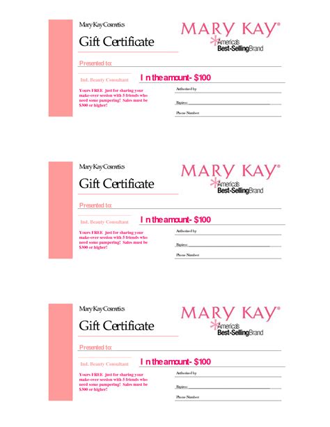 Gift Certificates Mary Kay Gift Certificate Checo That With Regard To