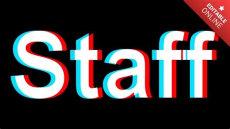Staff Glitch 3d Text Effect Generator