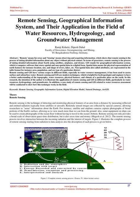 pdf remote sensing geographical information system and their application in the field of