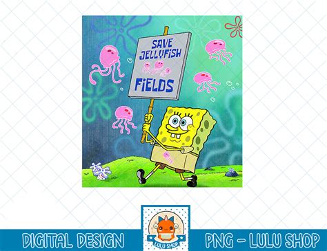 Spongebob Squarepants Save Jellyfish Fields T Shirt Png Inspire Uplift