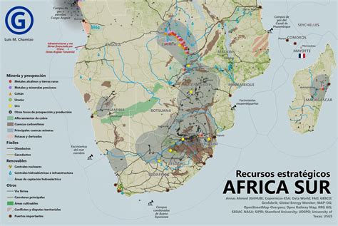 Mapa De Los Recursos Estrat Gicos De Frica Del Sur Geopol