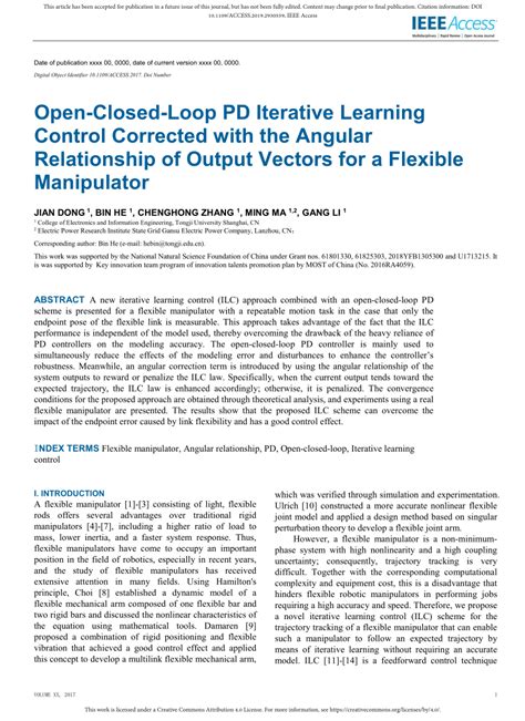 pdf open closed loop pd iterative learning control corrected with the angular relationship of