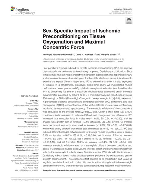 pdf sex specific impact of ischemic preconditioning on tissue free download nude photo gallery