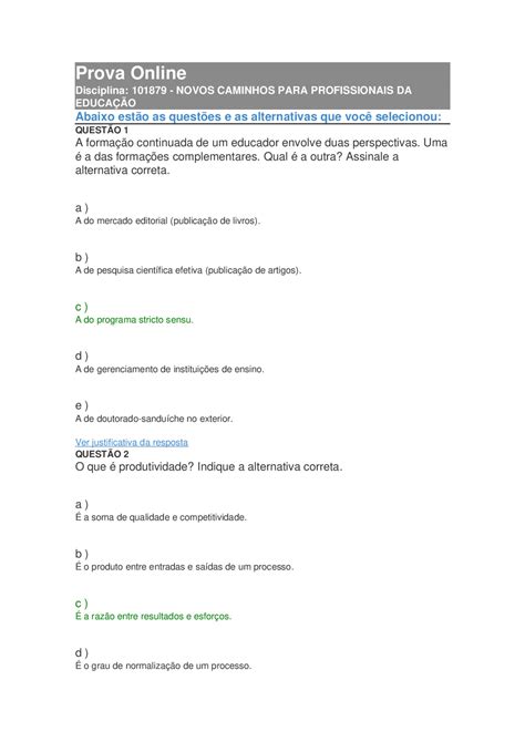 NOVO CAMINHOS DA EDUCAÇÃO Provas Educação Física Docsity