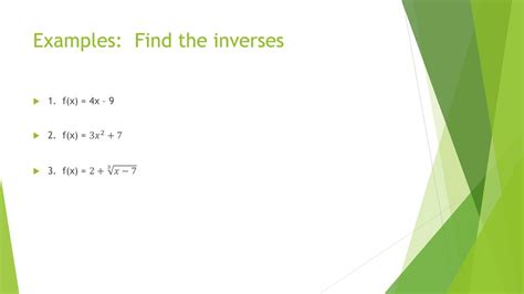 finding the inverse of a function algebraically ppt download
