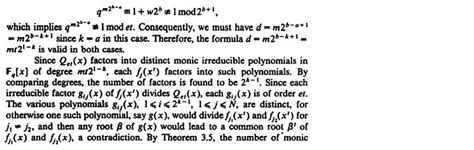 [math] construction of irreducible polynomials over finite fields math solves everything