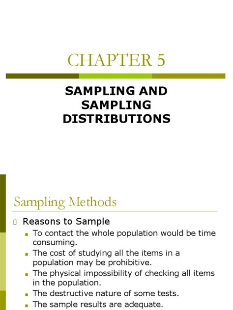 chapter 5 sampling distribution pdf sampling statistics standard deviation