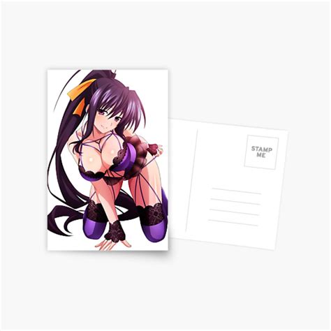 Sexy Himejima Akeno Tits Lewd Boobs Cute High School Dxd Ecchi Hot Hentai Girl Postcard For