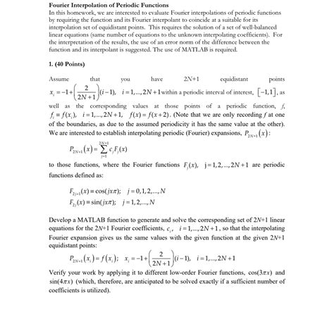 solved fourier interpolation of periodic functions in this