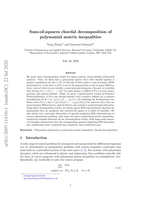 pdf sum of squares chordal decomposition of polynomial matrix inequalities