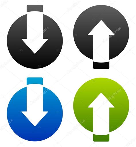 Setas para cima para baixo em círculos Vetor de Stock vectorguy