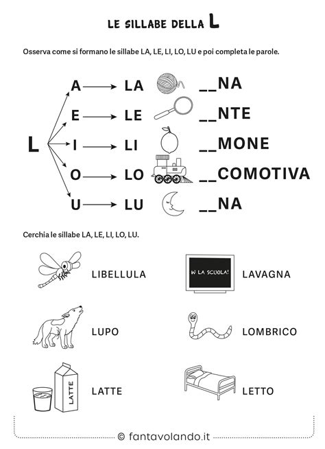 Schede Didattiche Di Italiano Scopriamo La Lettera L Fantavolando