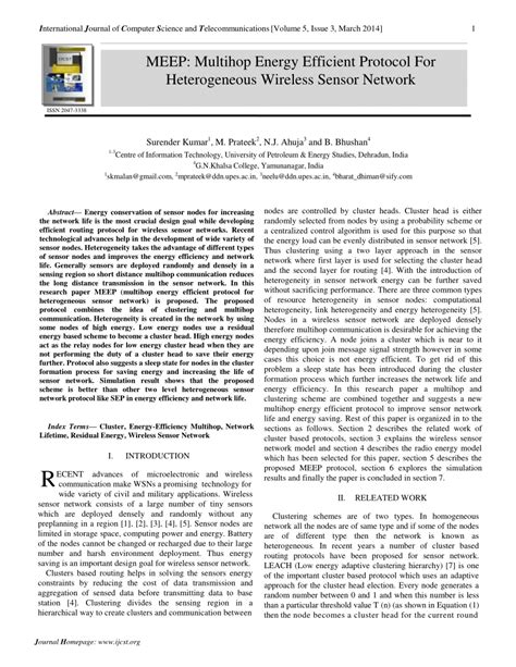 pdf meep multihop energy efficient protocol for heterogeneous wireless sensor network