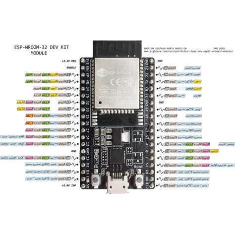 Esp S Devkitc High Resolution Pinout And Specs Off