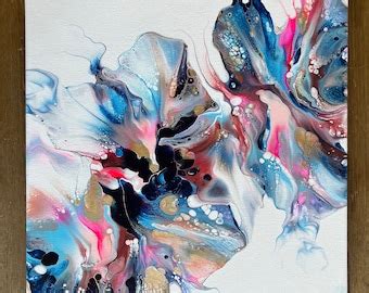 Original Acrylic Pour Painting Fluid Art Abstract Wall Art On 12 X