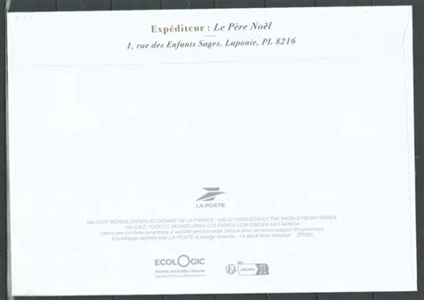 LETTRE DU PERE noêl de la poste année 2022 oblitéré avec PAP non