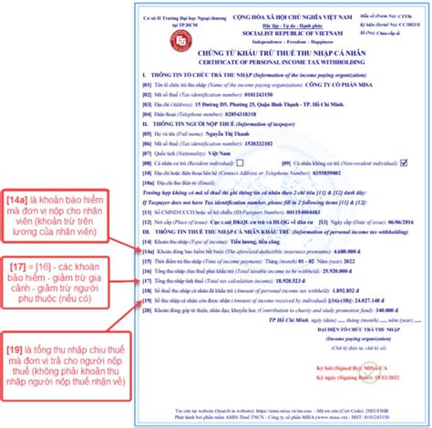 Hướng dẫn điền Chứng từ khấu trừ thuế TNCN điện tử