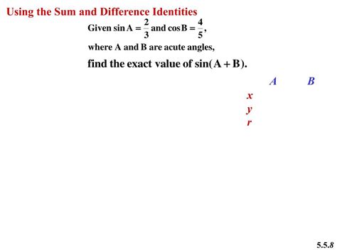 ppt using sum difference and double angle identities powerpoint presentation id 6247367