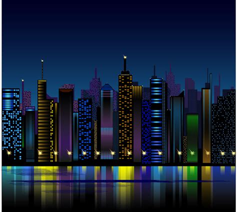 Vector De La Ciudad De Noche Descargar Vector