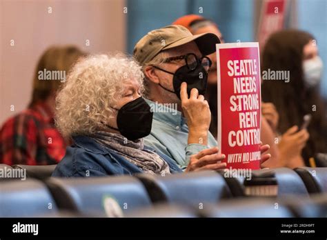 Seattle USA 21 Jul 2023 Residents Gather For Public Comment As