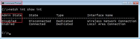 networking use commandline to show disabled network interfaces in windows mobile broadband