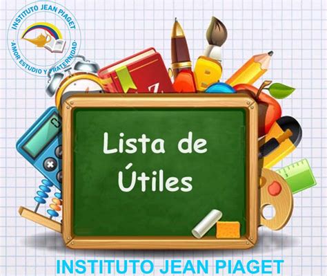 Lista de Útiles 2024 Instituto Jean Piaget Santa Marta