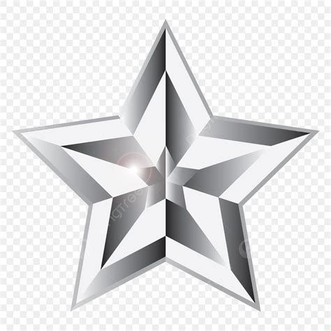 Forma De Estrella Plateada 3d Png PNG Dibujos Icono De Estrella 3d Png