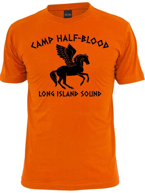 Camp Half Blood Unisex T Shirt Long Island Sound Greek Gods Orange
