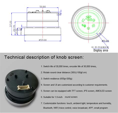 Hmi Inch Circular Knob Display Rotary Lcd Circle Round Oled Smart