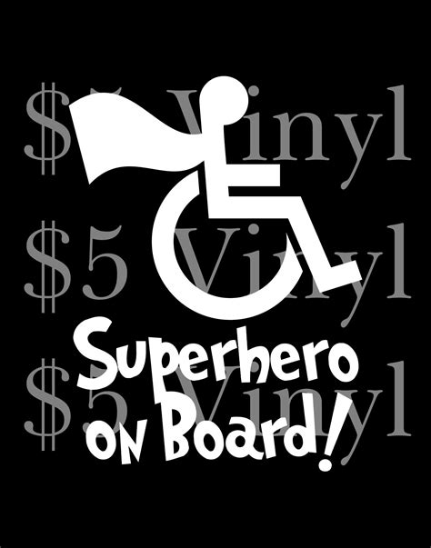 Superhero On Board Xs Small Vinyl Car Decal Hero Wheelchair Sticker