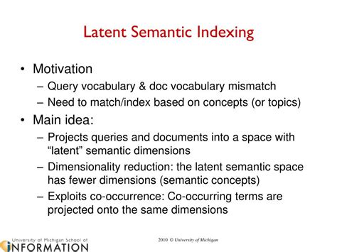 ppt latent semantic indexing si650 information retrieva l powerpoint presentation id 2505710