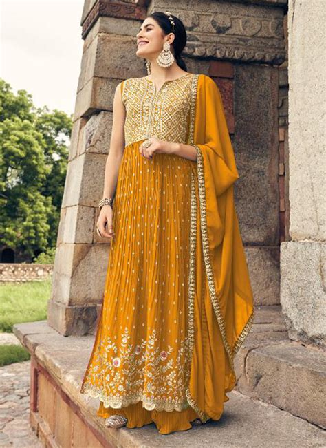 Nyka Blooming Georgette Free Size Nyra Cut Salwar Suits Collection Catalog