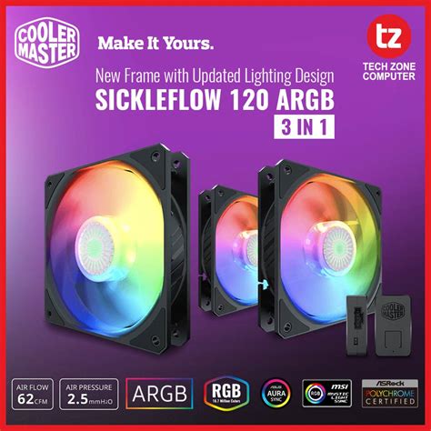 Cooler Master SickleFlow 120 ARGB 3 In 1 Addressable RGB Fan With