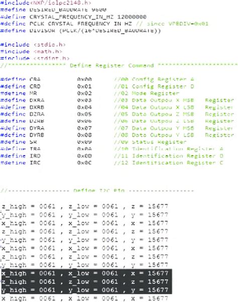 c code for lpc2148 and data achieving download scientific diagram