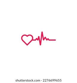 Heartbeat Line Heart Pulse Trace Ecg Stock Vector Royalty Free