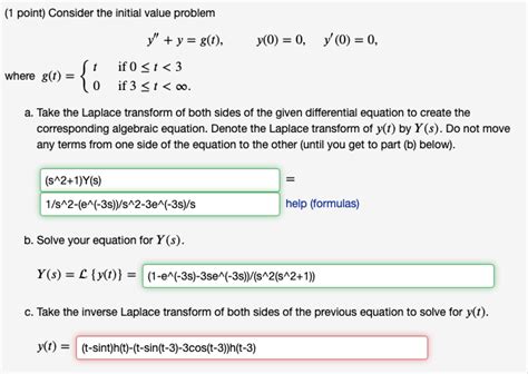 Solved Point Consider The Initial Value Chegg