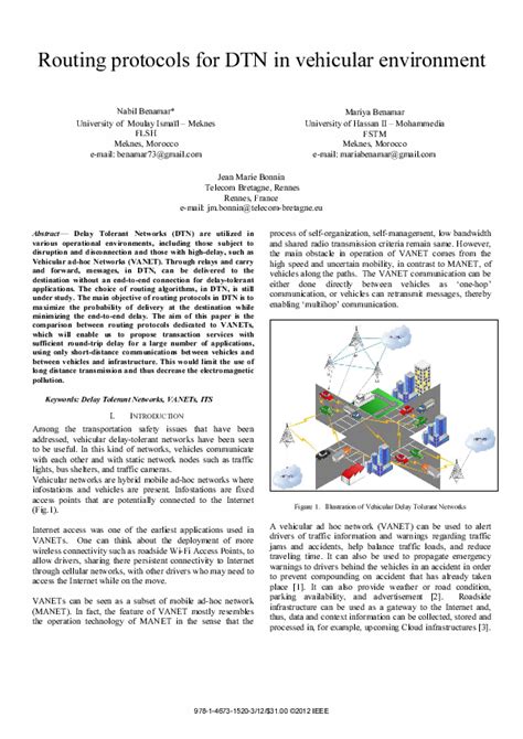 pdf routing protocols for dtn in vehicular environment nabil benamar and jean marie bonnin