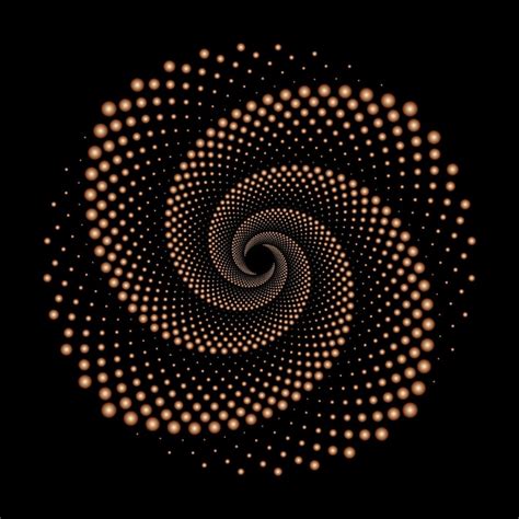 Design de círculo de vórtice espiral pontilhado dourado ouro