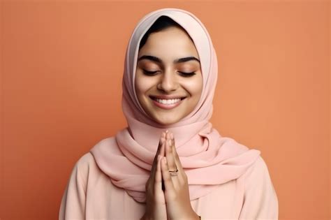 Hijab Mujer En Pose De Oraci N Foto Premium