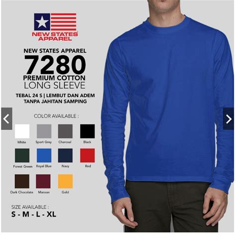 Jual Kaos Polos New States Apparel Nsa Premium Cotton Long