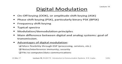 digital modulation lecture 10sloyka elg3175 lec 10 elg3175 pdf · digital modulation on off