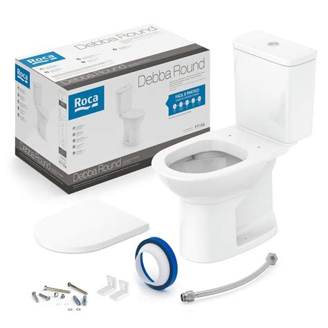 Kit Vaso Sanitário Caixa Acoplada e Assento Queda Amortecida Round